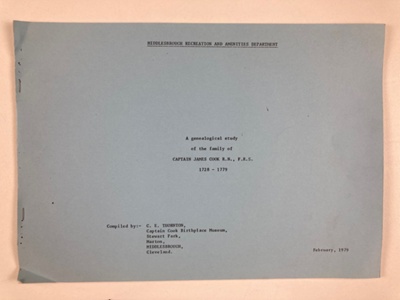 A genealogical study of the family of Captain James Cook RN FRS, 1728 ...