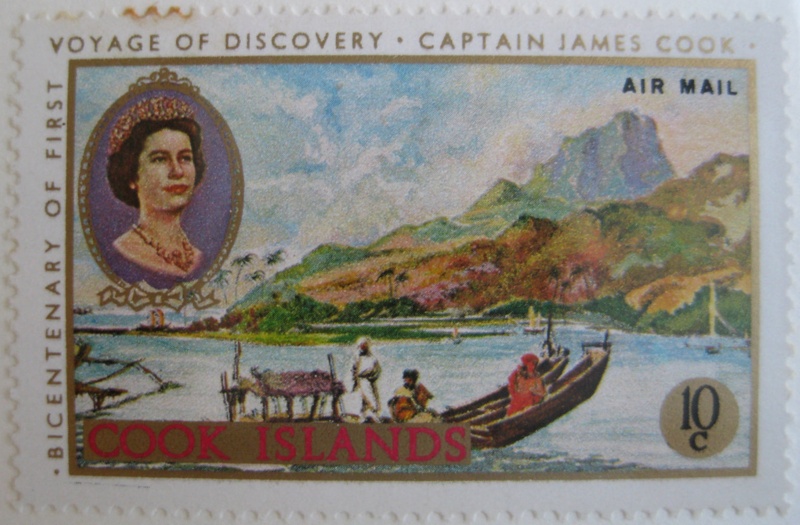 Postage stamp, Cook Islands 10c, Bicentenary of first voyage of ...