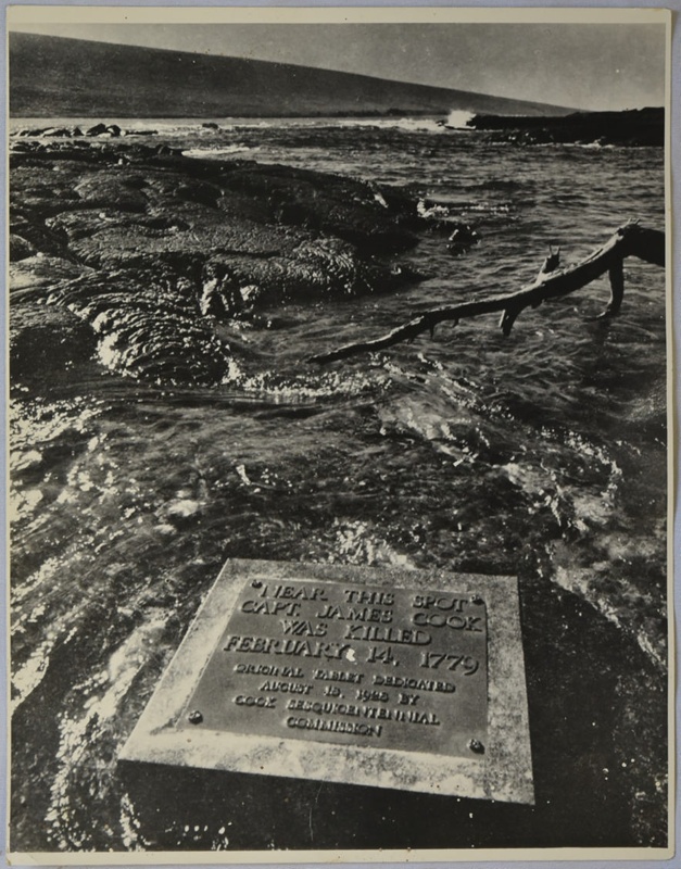 Plaque in Hawaii - Near this spot Captain James Cook was killed ...