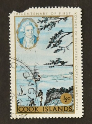 Postage stamp, Cook Islands 1/2c, Bicentenary of first voyage of ...
