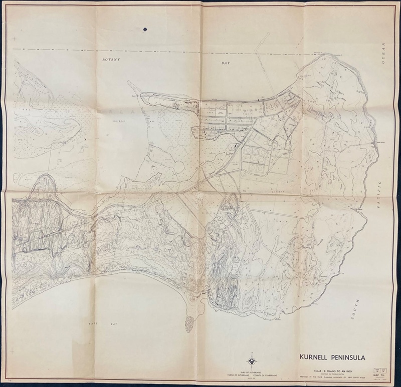 Map of Kurnell Peninsula with contour lines; 1965; 2021.237 | eHive