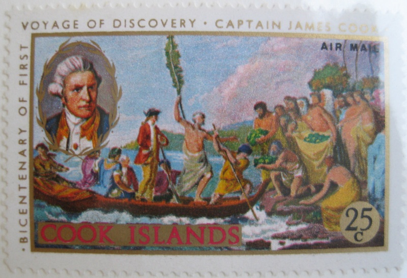 Postage stamp, Cook Islands 25c, Bicentenary of first voyage of ...