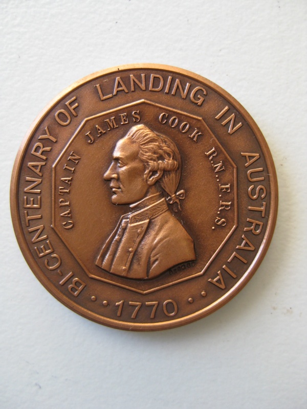 Commemorative medallion of Captain Cook Bicentenary; 1970; 2016.261 | eHive