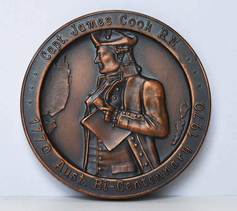 Commemorative medallion of Captain Cook Bicentenary ; Amor Mint; 1970 ...