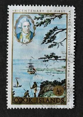 Postage stamp, Cook Islands 1/2c, Bicentenary of first voyage of ...