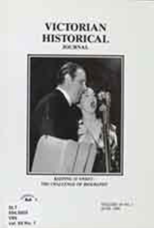 Victorian Historical Journal : 250 Volume 69 (1), 1998; Royal ...