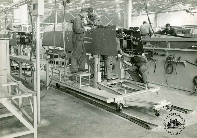 Assembly of fuselages of Commonwealth Aircraft Corporation Mustang ...