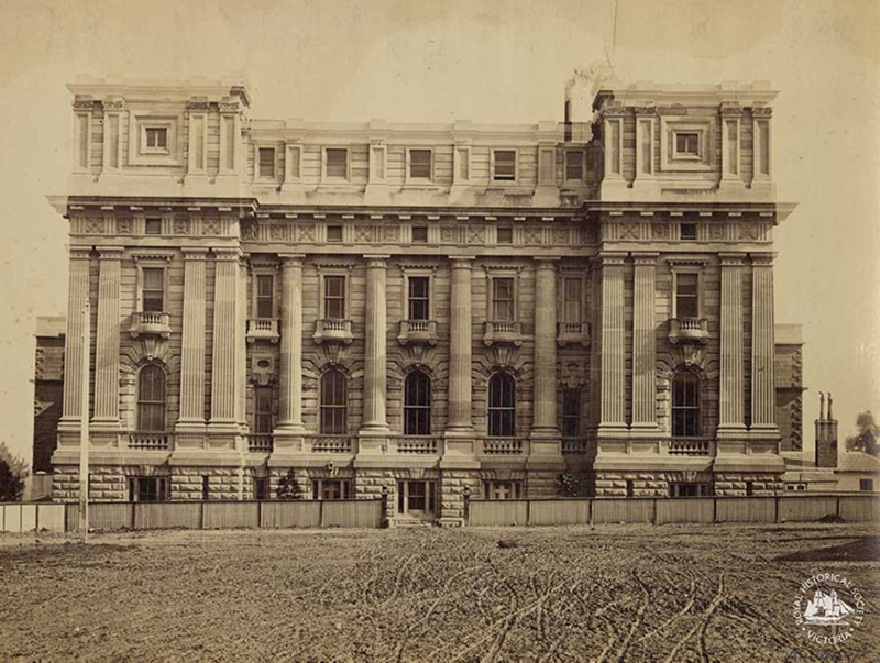 Parliament House, Spring Street, side elevation showing facade of ...