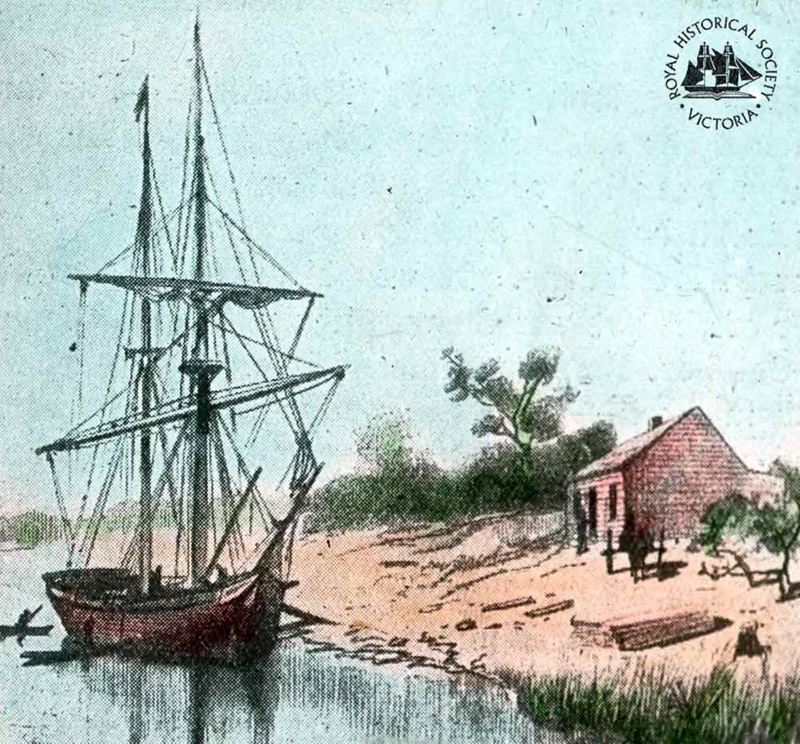 'Enterprize' ['Enterprise'], Fawkner's ship, 1835; Schell, Frederick B ...