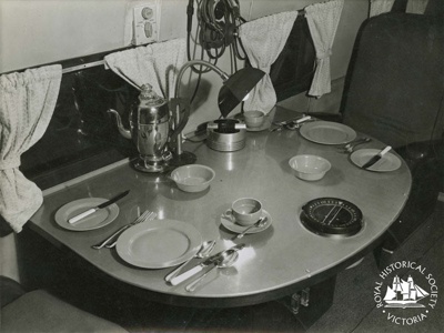 Interior of Douglas DC-3 aircraft, fitted out for Senior US military ...