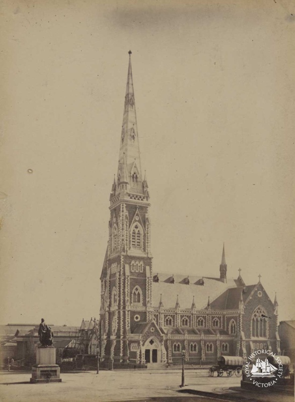 Exterior view of Scots' Church, Melbourne c. 1878. ; A-42.001-C | eHive