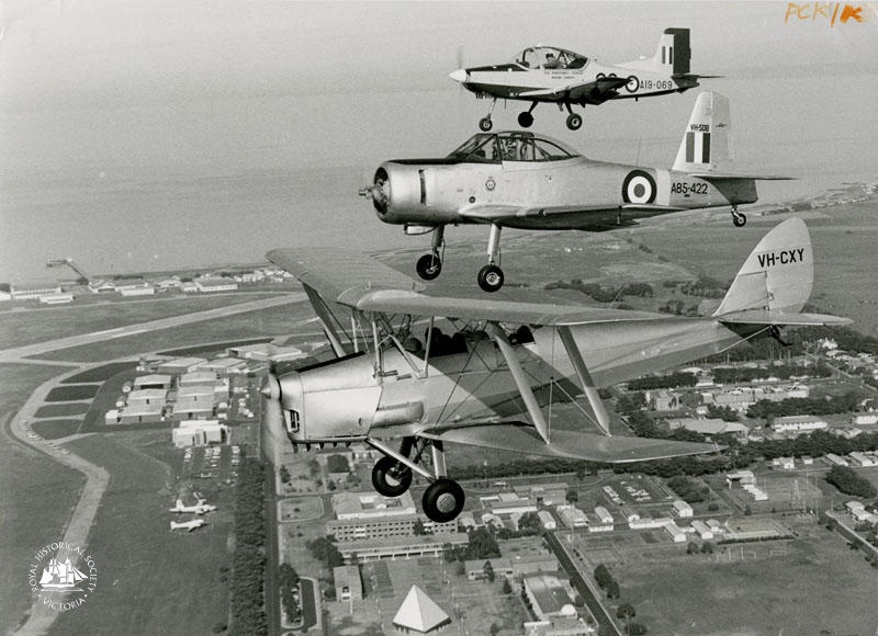 RAAF training aircraft in flight, Point Cook, c. 1987 ; PH-970798 | eHive