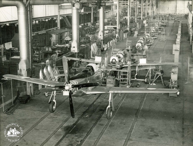 Final assembly line for Commonwealth Aircraft Corporation Mustang ...