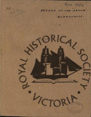 William Middlemiss diary "The Voyage of the Saxon 1849"; Middlemiss ...