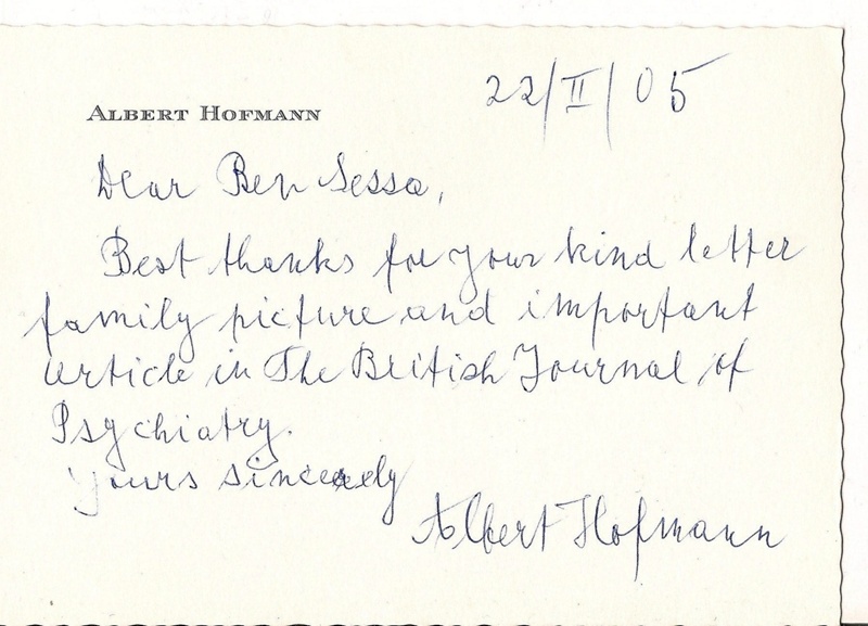 Letter from Albert Hofmann | eHive