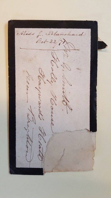 Black Bordered Envelope; Miss J Blainchard; 2016.DOC-215 | eHive