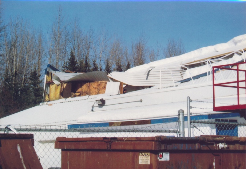 Collapsed ice arena, back NW corner; FNPL2015.014.003 | eHive
