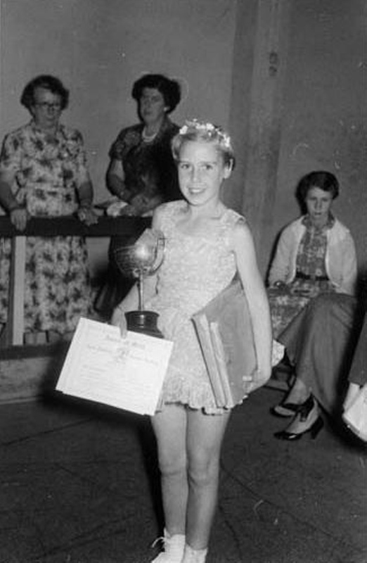 Robyn Baylis Whangarei 1957 11 Years old, mother Marion Baylis behind ...