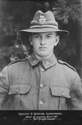 Private P Duncan Campbell WW1 ex Lakeside Hall; EHS-4155 | eHive