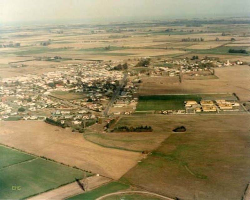 Aerial view of Leeston ex Book 2 Alan F Chapman; EHS-3000 | eHive