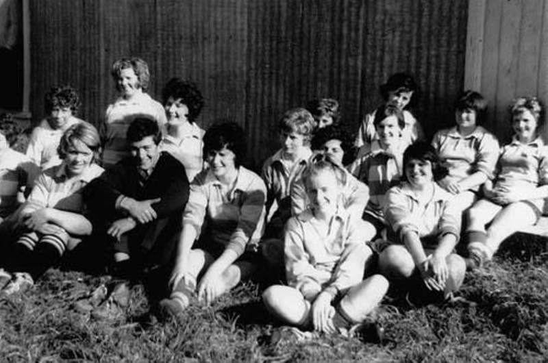 Leeston Womens Rugby Team mid 1966 named; EHS-4324 | eHive