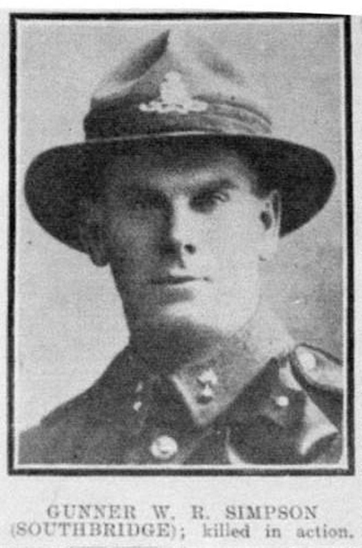 William Robert Simpson WW1 2-2541 ex newspaper; EHS-4204 | eHive