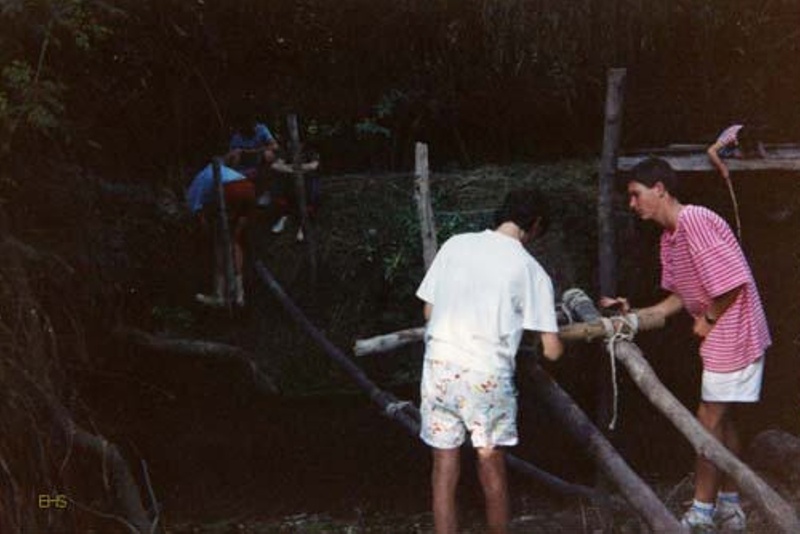 Leeston Scouts Bridge over Irwell River on Terry Raines property 1990 ...