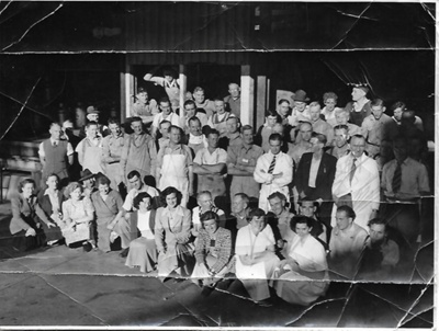Photo of Staff of Butter Factory c 1950. Ken Hocking standing front ...