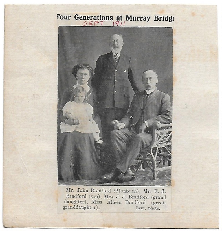 Newspaper photograph of Four Generations of the Brandford Family of ...