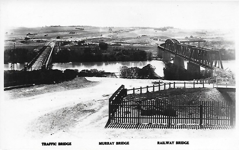 Postcard of Traffic & Railway Bridges, Murray Bridge, 08 Jan 1941 ...