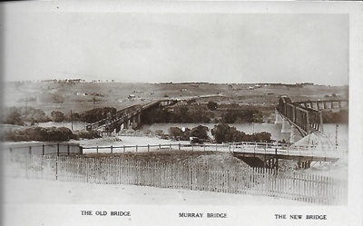 Postcard of the Murray Bridge & Train Bridge c 1935.; Unknown; c 1935 ...