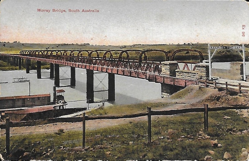 Postcard of River Boats under the The Murray Bridge, 16 Nov 1917 ...