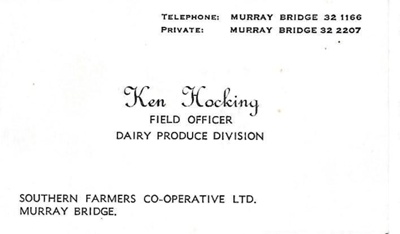 Ken Hocking, Southern Farmers Business Card, c 1970; Unknown; c 1970 ...