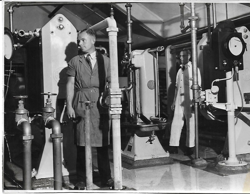 Photo of Staff of Butter Factory c 1950. Ken Hocking standing front ...