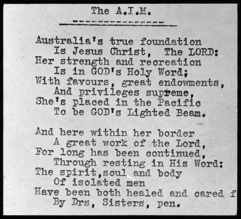 The A.I.M. [Australian Inland Mission prayer]; 1910-1919; HL.NL ...