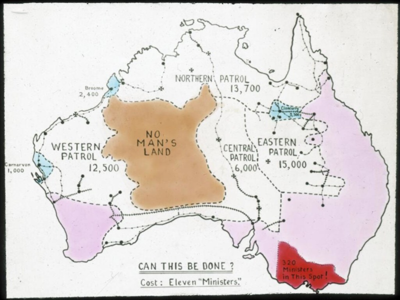 Map of Australian Inland Mission patrols; 1910-1919; HL.NL.17273563 | eHive