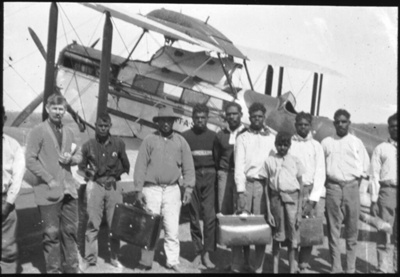 Unidentified group of men in front of a plane : general Australian ...