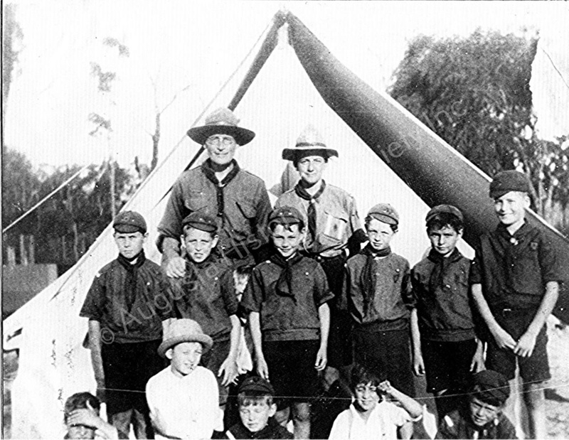 Group of cubs in front of tent - 118th cub pack.; 1931/32; P87-4 | eHive