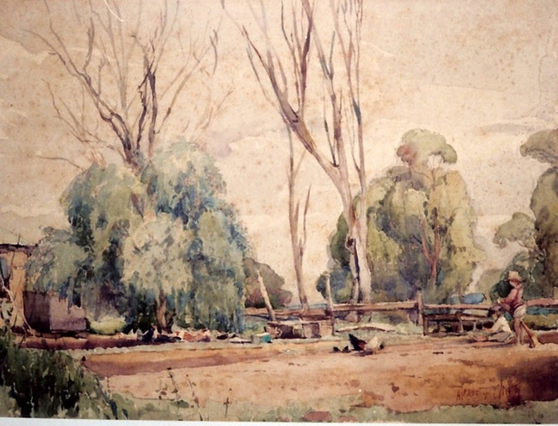 Untitled (The Yard at Grose Farm); Alfred T. Clint 1879-1936; 1920s ...