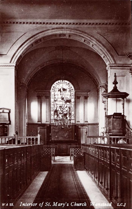 Postcard: "Interior of St Mary's Church, Wanstead"; ARN0186 | eHive