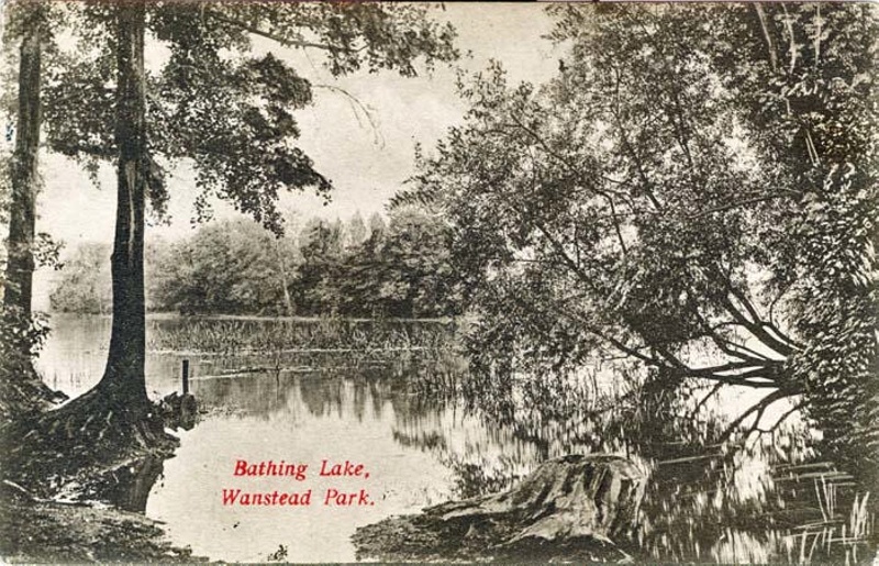 Postcard: "Bathing lake, Wanstead Park"; ARN0137 | eHive