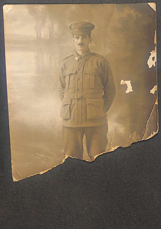 Black and white studio portrait of Reuben Garrett Stafford in WWI ...