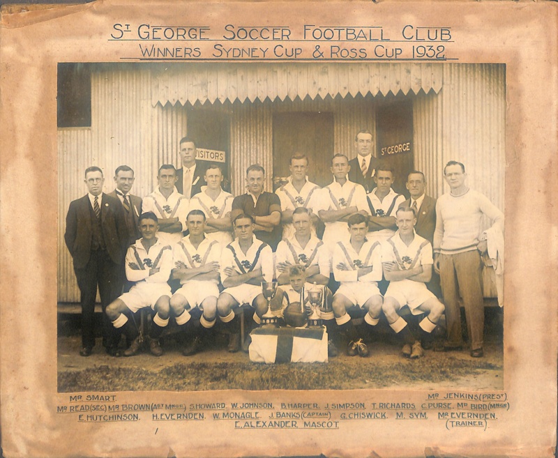 Black and white photograph of the St George Soccer Football Club ...