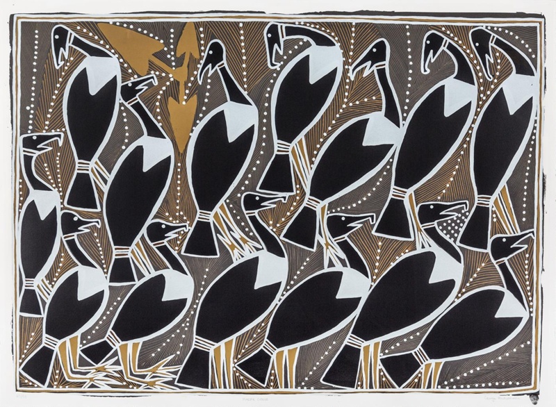 Magpie Geese; George Milpurrurru, Indigenous Australian, b. 1934 - d ...