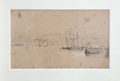 New Victualing Office and Mount Edgecombe from Stonehaven Point, 1831 ...