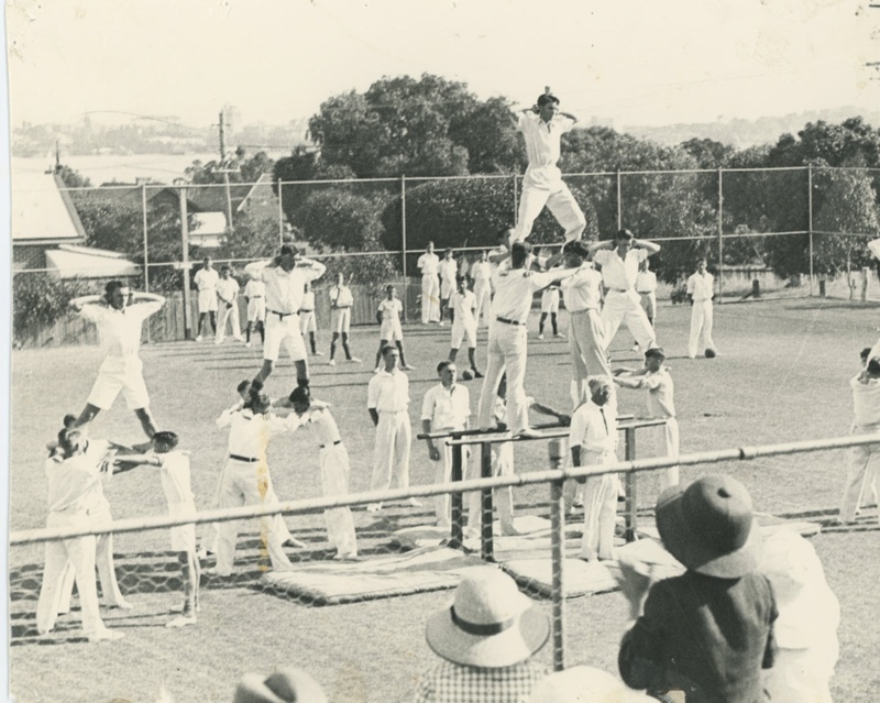 Gymnastics - pyramid display, 1931 ; Internal; 1931/26 | eHive