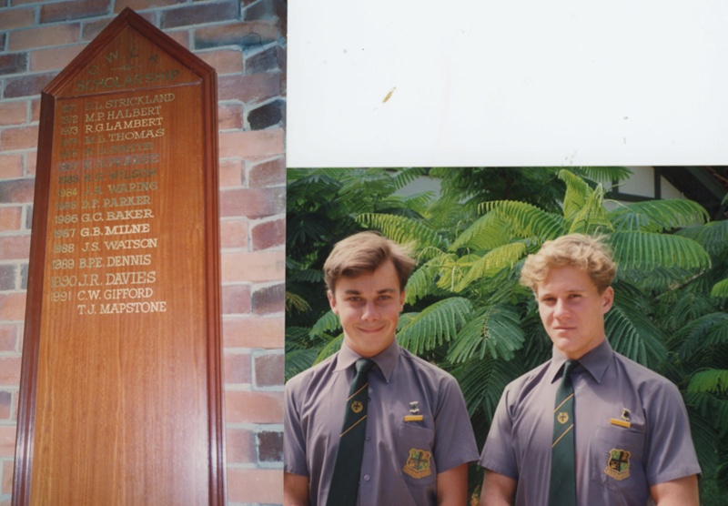 OWCA - Scholarship winners Tim Mapstone and Chris Gifford, 1991; 1991/3 ...