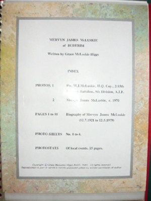 Pictorial Biography of Mervyn James McLuskie; Grace McLuskie Higgs ...