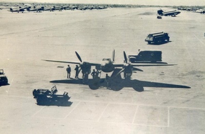 Thought to be the first mosquito bomber to arrive in Australia, Garbutt ...