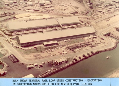 Bulk sugar terminal rail loop under construction. Excavation in ...